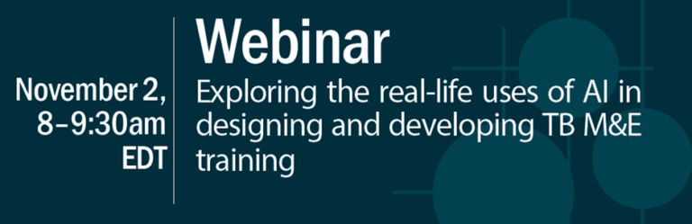 AI in TB M&E Training Webinar – TB DIAH